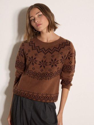 Apricot Strickpullover Weicher Pullover mit Norwegermuster
