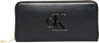 Calvin Klein Portefeuille Femme Bold Long Zip Around avec Logo, Noir (Black), Taille Unique
