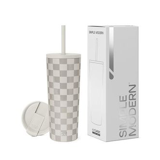 Simple Modern Mug Isotherme avec Paille et Couvercle | Gourde avec Paille Adulte, Bouteille dEau Réutilisable en Acier Inoxydable | Cadeaux pour Femmes et Hommes | 