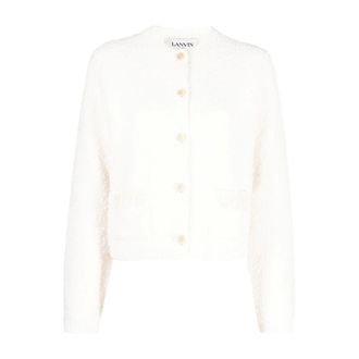 Lanvin Femme, Pulls, Blanc, Taille: 40 FR Cardigan Texturé en Écru