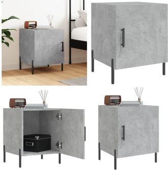 vidaXL Nachttisch Betongrau 40x40x50 cm Holzwerkstoff - Nachttisch - Beistelltisch - Wohnzimmermöbel - Holzwerkstoff - Grau - Home & Living