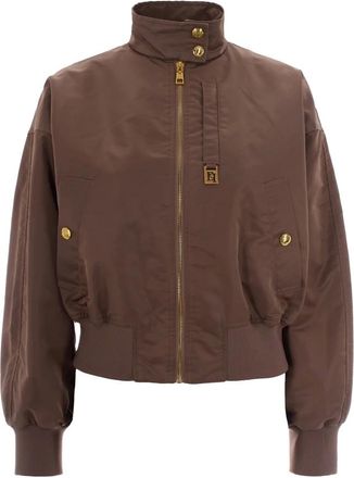 Elisabetta Franchi Femme, Vestes, Brun, Taille: 40 FR Bomber en nylon