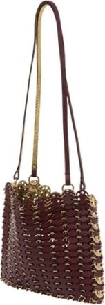 Paco Rabanne Studded Calfskin Shoulder Bag - Brown