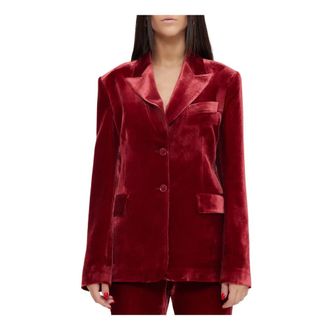 Moschino Lange Samtjacke - - Jackets - Damen - Rot - S