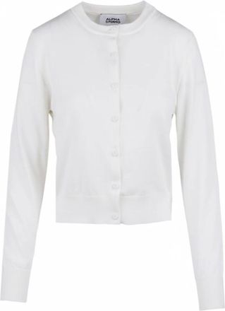 Alpha Studio Femme, Pulls, Blanc, Taille: 40 FR Cardigan Rebecca