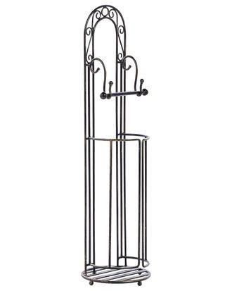 Beliani WC Papierhalter Metall schwarz Antik Optik freistehend Retro Vintage Temuco