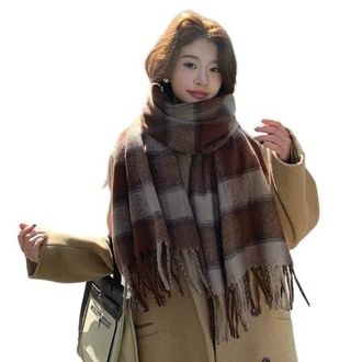 Generic QXDZSW &Eacute;charpe imitation cachemire pour femme - Sensation dhiver - Ch&acirc;le chaud - Mignon et polyvalent - &Eacute;charpe &agrave; carreaux pour femme, Scarf20, 200x65