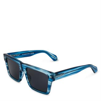 Off-white Off White - Lawton Quadratischer Rahmen-Sonnenbrille f&uuml;r Herren/Damen Unisex (Blau/Dunkelgrau)