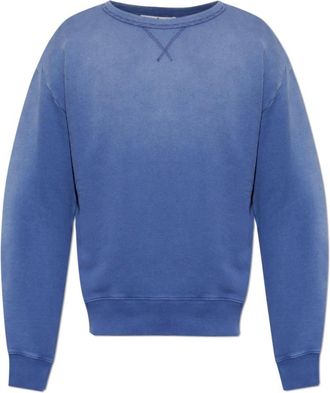 Acne Studios Homme, Sweatshirts et sweats &agrave; capuche, Bleu, Taille: L SweaT-shirt logo vaporis&eacute;