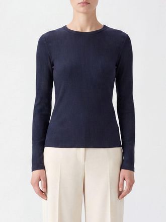 Max Mara Pull &agrave; col rond en lyocell et soie coupe slim &agrave; manches longues