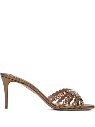 Aquazzura Tequila embellished sandals - Braun