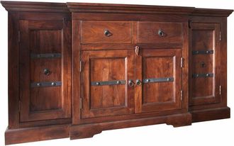Massivmoebel24 Sideboard Akazie 160x45x85 nougat lackiert oxford 902