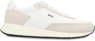 HUGO BOSS Mens Low-Top Sneakers Vinston White Cow Hide Trainers