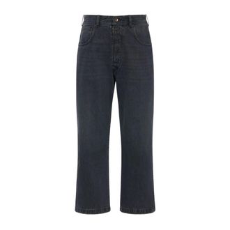 Maison Margiela Homme, Jeans, Noir, Taille: W33 Jean cropped &agrave; jambe droite