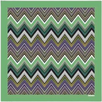 Missoni Femme, Accessoires, Multicolore, Taille: ONE Size Foulard de poche carr&eacute; avec motif zigzag