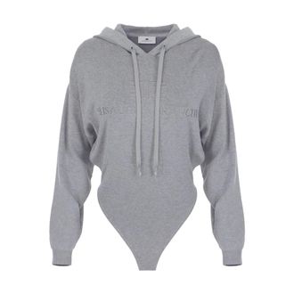 Elisabetta Franchi Kapuzen-Strick-Bodysuit - - Tops - Damen - Grau - M