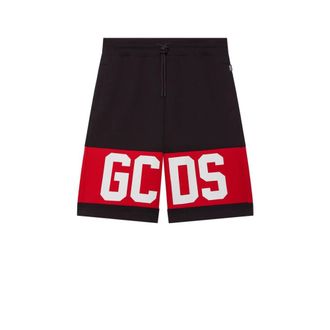 GCDS Gcds, Homme, Shorts, Noir, Taille: XL Shorts de Sport en Coton avec Bande Logo