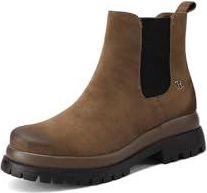 Queen Helena Bottines Chelsea Bottes basses classiques décontractées pour femme X33-97, Kaki, 40 EU