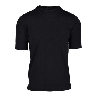 Alpha Studio Merinowolle Strickpullover - - Tops - Herren - Schwarzk - L