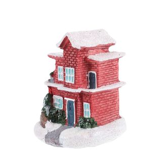 Artibetter Leuchtendes Weihnachtsdorfhaus aus Harz Miniatur Weihnachtshaus mit Sanfter Beleuchtung Glatte Oberfl&auml;che Weihnachtsdeko f&uuml;r Garten und Feier