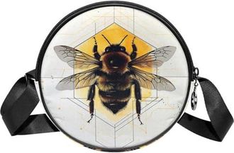 Generic Sac &agrave; bandouli&egrave;re Circle pour femme, petit sac &agrave; bandouli&egrave;re avec fermeture &eacute;clair, bretelles r&eacute;glables, sac &agrave; main rond d&eacute;contract&eacute; pour femmes et fi