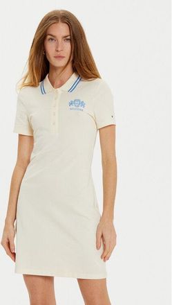 Tommy Hilfiger Kleid f&uuml;r den Alltag Varsity WW0WW43841 Beige Slim Fit