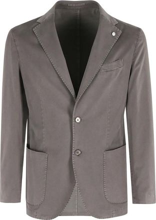 L.B.M. 1911 L.b.m. 1911, Homme, Vestes, Gris, Taille: XL Blazer en m&eacute;lange de soie