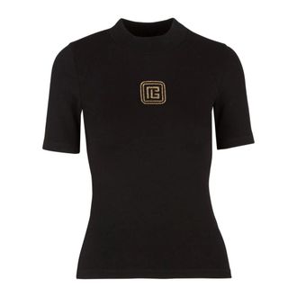 Balmain Femme, Tops, Noir, Taille: 36 FR T-Shirt PB Retro