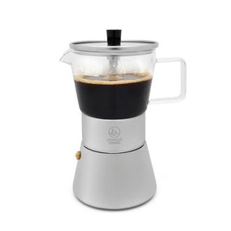 Leopold Vienna Espressokocher Induktion Edelstahl Kaffeezubereiter mit Edelstahl-Filter für 4 Tassen Espresso - für besten Kaffeegenuss
