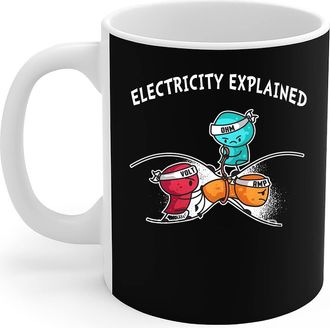 Generic Physiker - Lustige Elektrizität Erklärt Physiklehrer Wissenschaft Nerd Teetasse Neuheit Kaffeebecher Personalisiert Kaffee-Becher Lustig Geschenk Für 