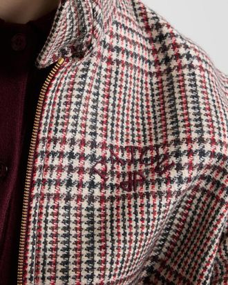 Patou Prince of Wales Virgin Wool Bomber Jacket - Brown