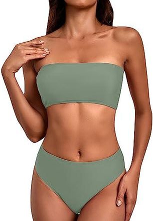 Generic Bikini pour femme sexy et &eacute;l&eacute;gant - Deux pi&egrave;ces - Triangle - Col en V - Push Up - Bikini de plage - Maillot de bain incurv&eacute; - Haut de bikini avec remb