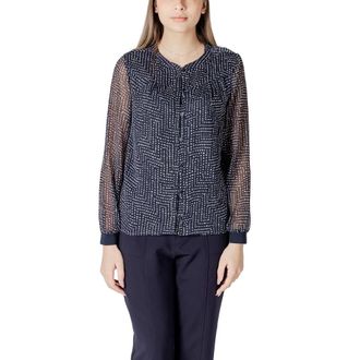 Street One Bedruckte Chiffon-Bluse mit Knopfleiste - - Blouses & Shirts - Damen - Blau - M