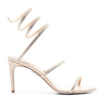 Rene Caovilla Femme, Chaussures, Beige, Taille: 37 EU Cleo Satin Sandal