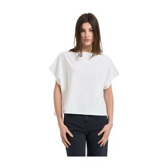 Liviana Conti Femme, Tops, Blanc, Taille: 38 FR T-shirt &agrave; encolure bateau