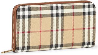 Burberry Burberry Check Coated Canvas Wallet - Beige
