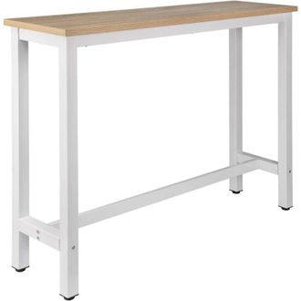 Woltu Woltu - Table de bar en m&eacute;tal et MDF 140x40x100 cm - Plateau r&eacute;sistant aux rayures - Pour bars, salons et bureaux