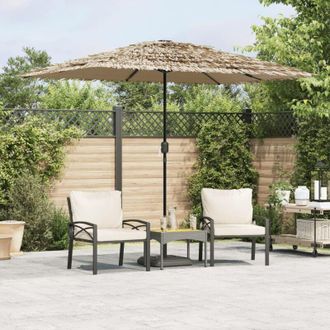 vidaXL vidaXL Parasol de jardin avec m&acirc;t en acier marron 300x200x250 cm