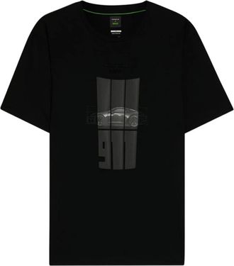 HUGO BOSS Homme, Tops, Noir, Taille: 2XL T-shirt ras du cou &agrave; imprim&eacute; graphique