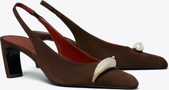 Tory Burch Damen Slingback mit Absatz und Piercingdetail