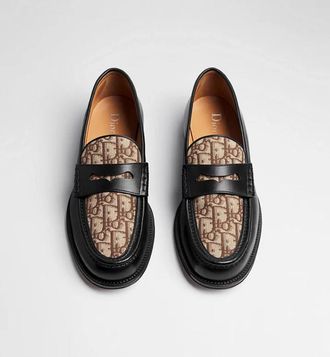Dior Monogram Canvas Leather Loafer - Black