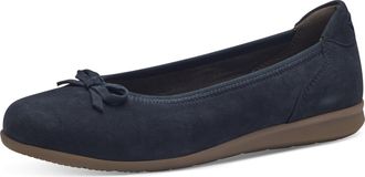 Tamaris COMFORT Damen Ballerinas aus Leder mit Schleife, Blau (Navy), 37 EU
