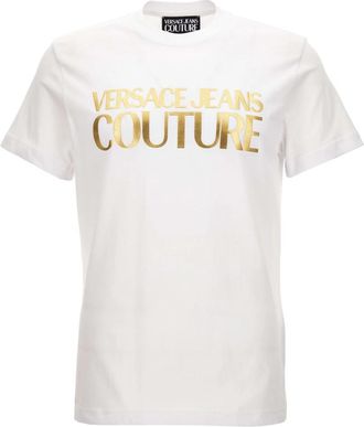 Versace Baumwoll-T-Shirt Mit Logo - - Tops - Herren - Wei&szlig; - M