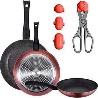 San Ignacio Set mit 3 Pfannen Ø 20/24 und 28 cm + Mehrzweck-Uthyl-Einsatz mit 4 Formen