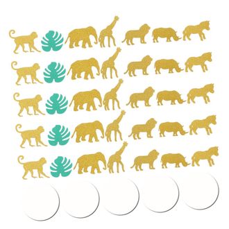 NUOBESTY 100 St&uuml;ck Hawaii Monstera Ebene Konfetti Papierstreuer mit Scheibe Buntes Party Dekor f&uuml;r Geburtstag Junggesellenabschied und Festlichkeiten