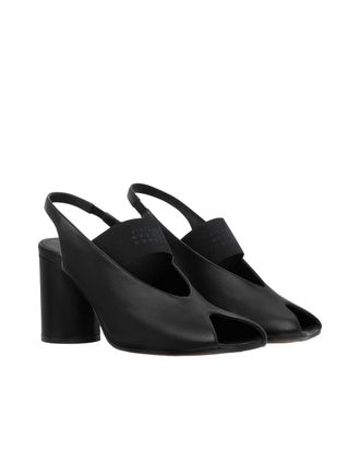 Maison Margiela Womens Slingback Anatomic Numeric Nappa Black Lambskin Leather Shoe