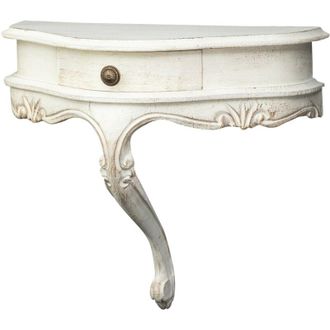 Biscottini International Biscottini - tag&egrave;re murale en bois blanc blanc daspect antique L43xPR21xH39 cm Made in Italy