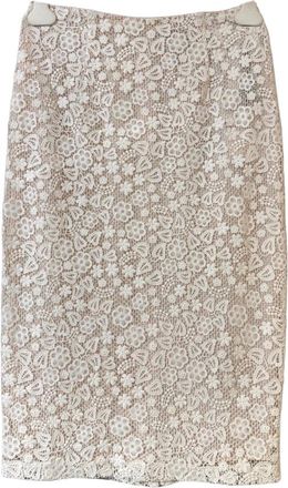 Red Valentino Femme, Jupes, Beige, Taille: 38 FR Falda guipur
