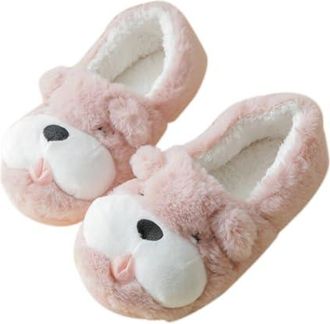 Hemoton Pantoufles en coton pour femmes int&eacute;rieur chaussures maison &eacute;paisses antid&eacute;rapantes semelle &eacute;paisse chaude et confortable pour hiver pantoufles l&eacute;g&egrave;re