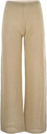 MC2 Saint Barth Femme, Pantalons, Beige, Taille: 36 FR Alva Crochet Flare Pantalons